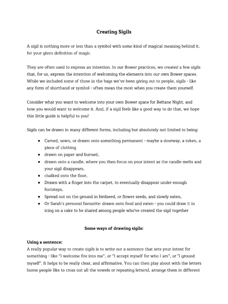 4 Creating Sigils by Sarah Barr | PDF