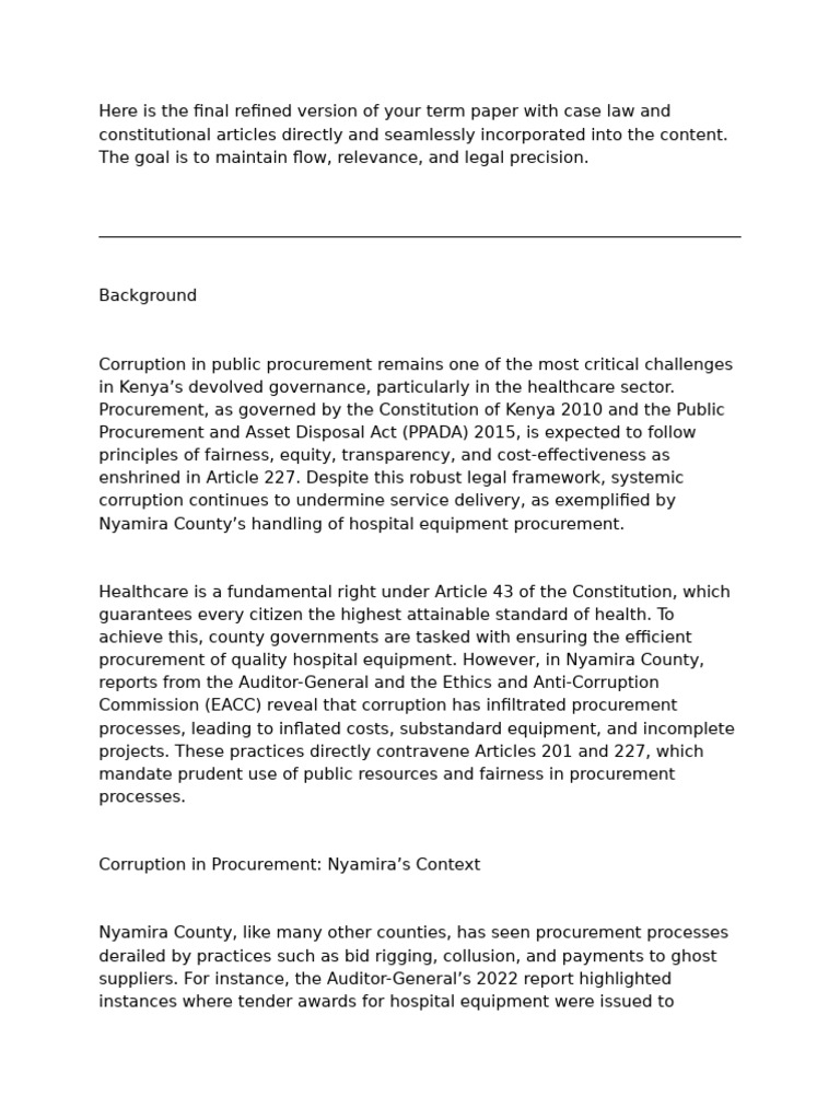 Assignment | PDF | Procurement | Corruption