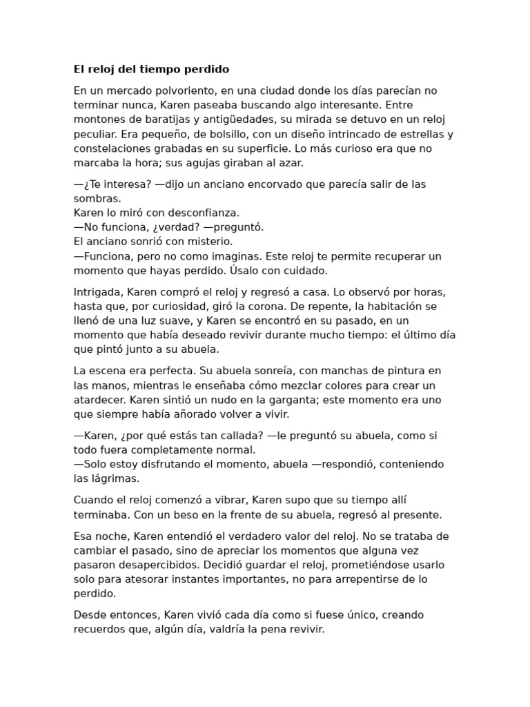 El Reloj Del Tiempo Perdido | PDF