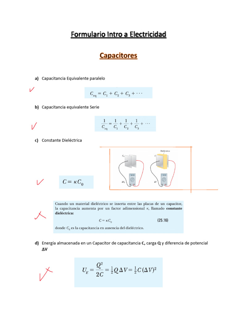 Formulario Electro 2 | PDF