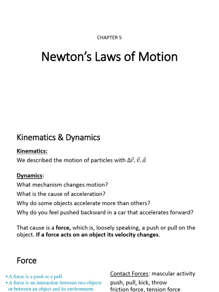 Ch5 Laws of Motion-output | PDF | Force | Kinematics