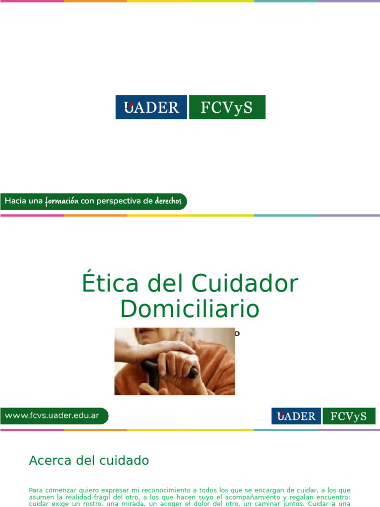 Ética DL Cuidador Domic. C II | PDF | Moralidad | Bioética