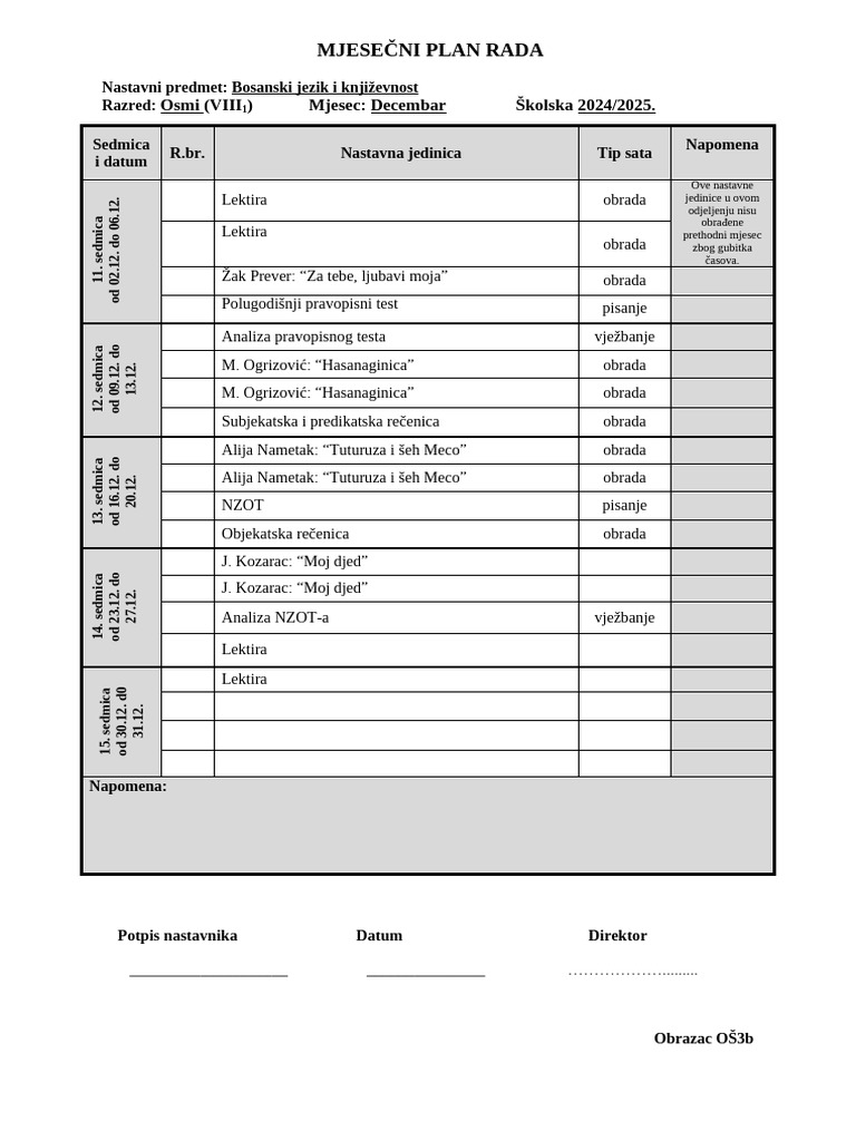 Mjesečni Decembar | PDF