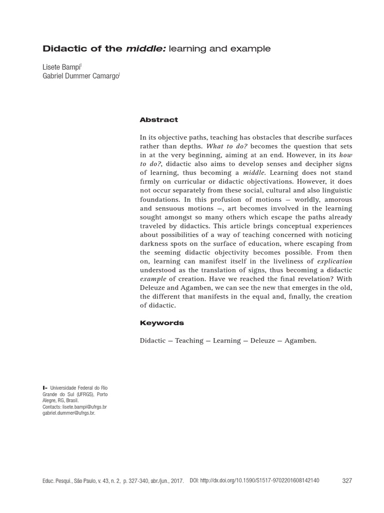 17. Didactic of the middle, learning and example (Inglés) Autor Lisete ...
