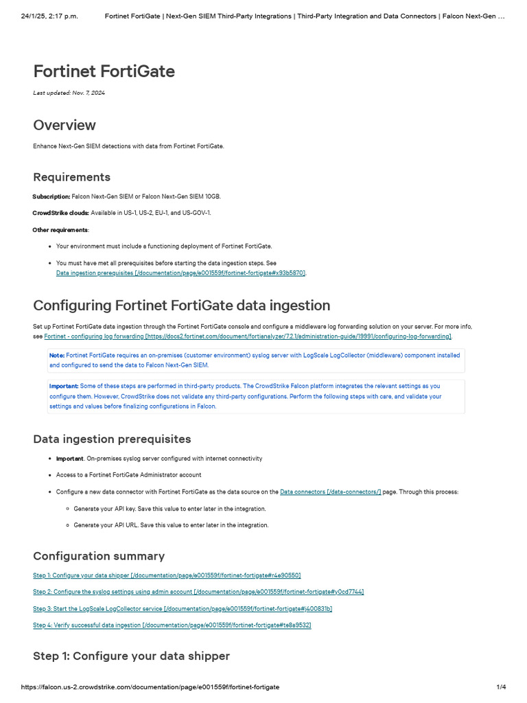 Fortinet FortiGate _ Next-Gen SIEM Third-Party Integrations _ Falcon ... Fortinet FortiGate _ Next-Gen SIEM Third-Party Integrations _ Falcon ...