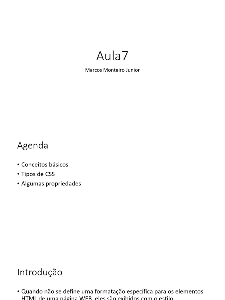 Aula07 | PDF | Html | Elemento HTML