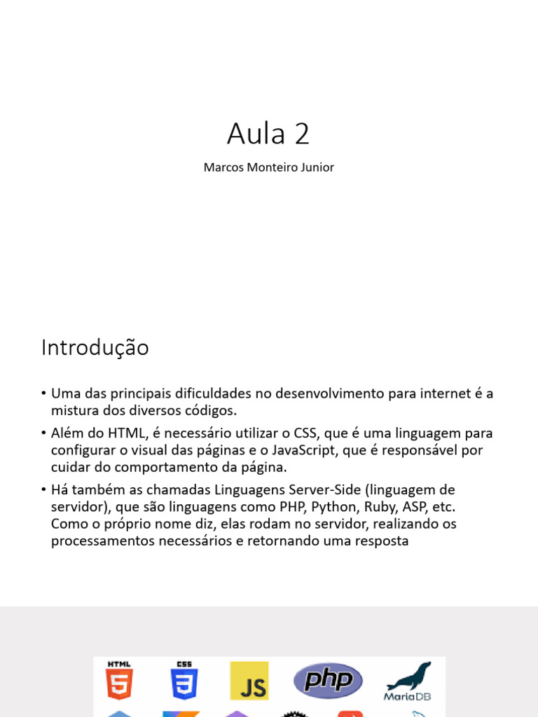 Aula02 | PDF | Html | Rede mundial de computadores