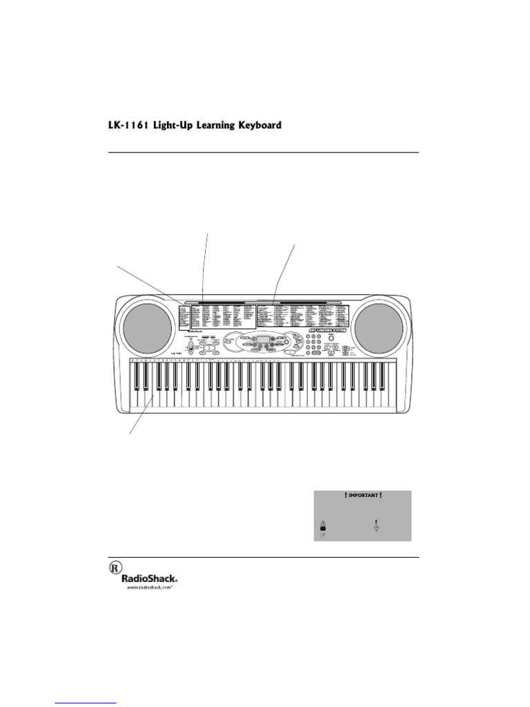Radio Shack LK-1161 Keyboard Manual | PDF | Piano | Electrical Engineering
