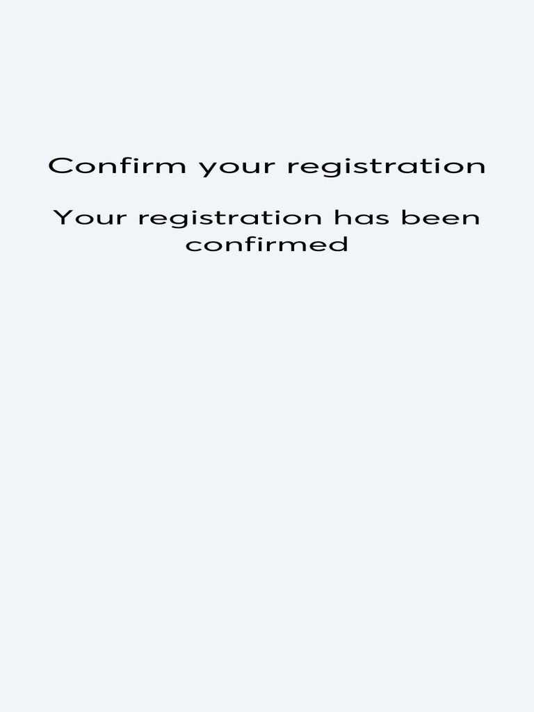 Confirm Your Registration | PDF