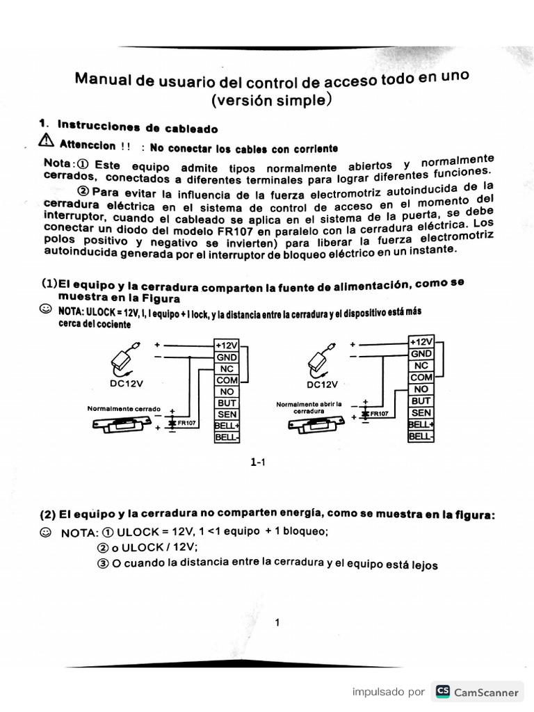 Manual Control Acceso Ea 81a | PDF