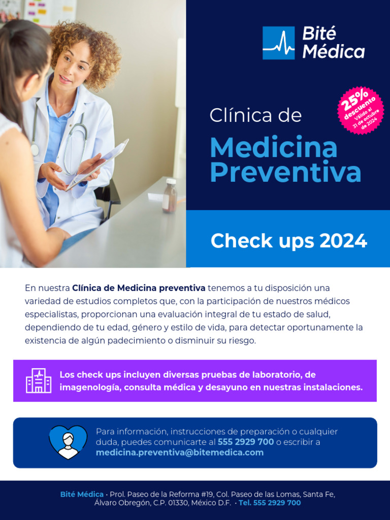 Paquetes de Check Up 2024 en Bité Médica | PDF | Medicina CLINICA ...