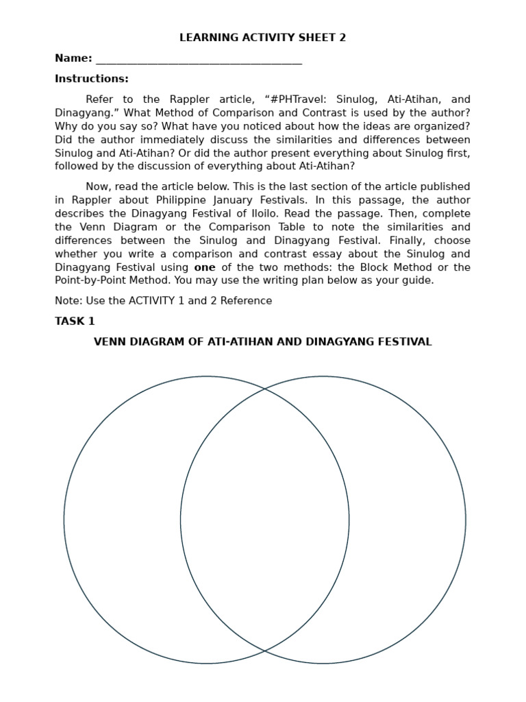 Learning Activity Sheet 2 | PDF