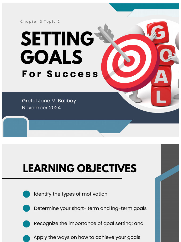 Setting Goals For Success-1 | PDF | Goal | Motivational