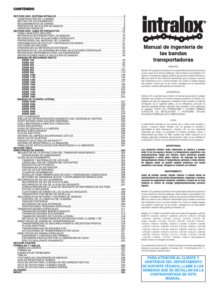 Intralox Manual Tecnico | PDF | Engranaje | El plastico