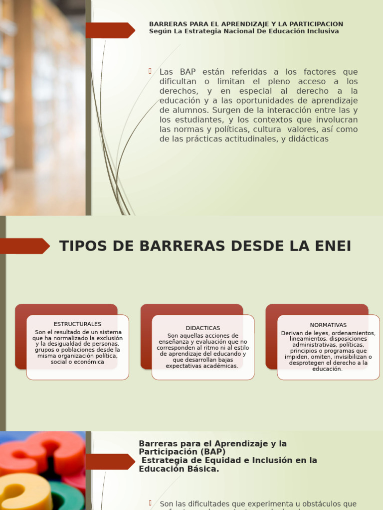 BARRERAS | PDF | Aprendizaje | Inclusión (Educación)