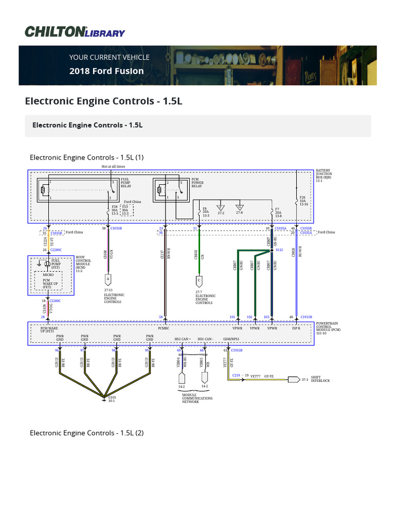 2018 Ford Fusion Engine Control Diagram | PDF | Vehicles | Automotive ...