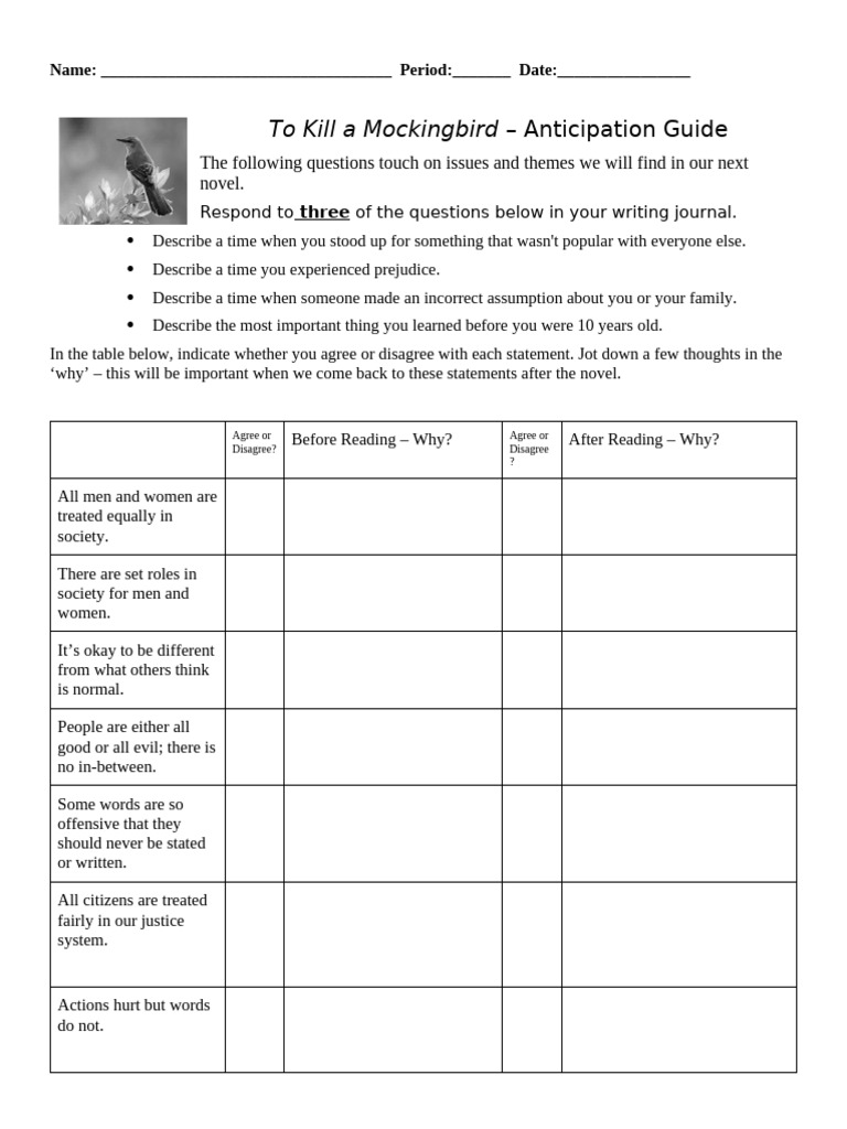 Anticipation Guide and Response Questions | PDF