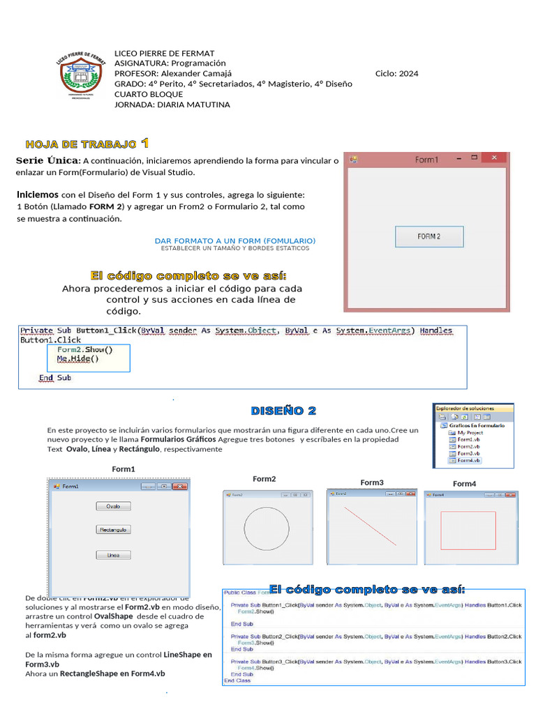 Programación en Visual Studio: Formularios | PDF | Botón (Computación ...