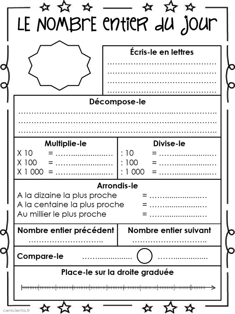 Rituel du Nombre du Jour CM1-CM2 | PDF