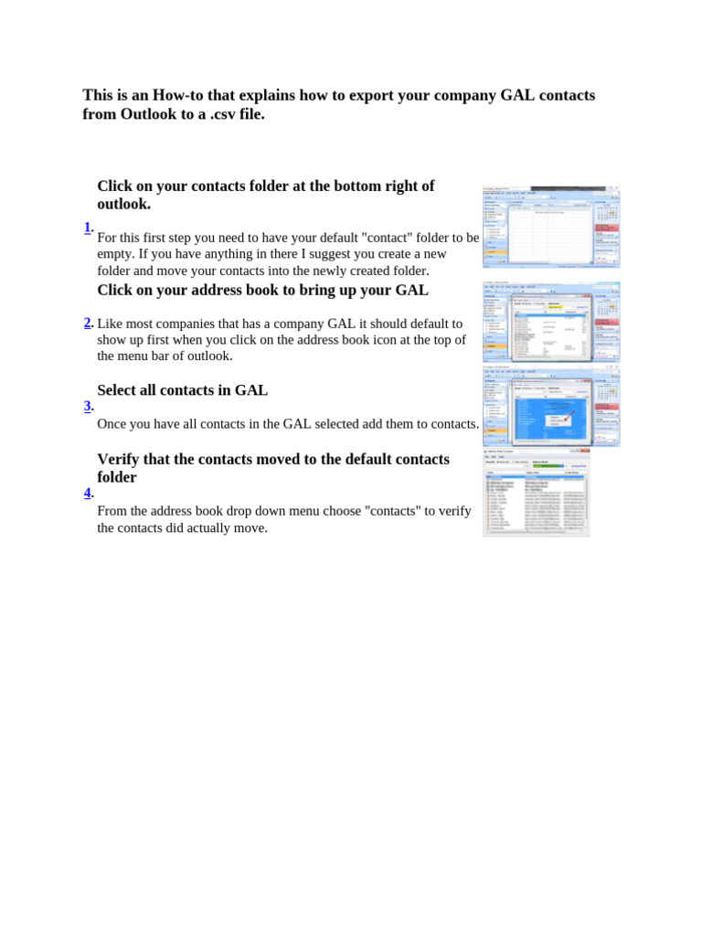 How To Export GAL To CSV File | PDF