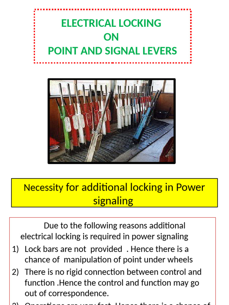 CH 2 Electrcial Locking On Points & Signal Lever | PDF | Electrical ...