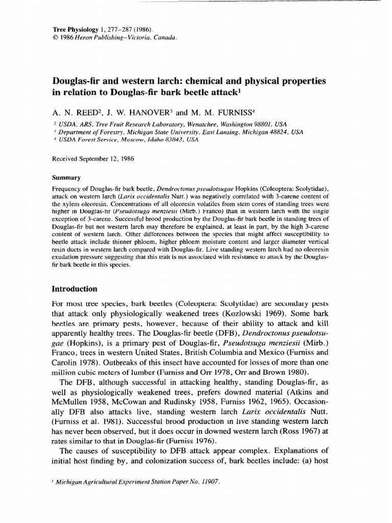 Reed et al. 1986 TP larch vs. doug fir chemistry | PDF | Wood | Gas ...