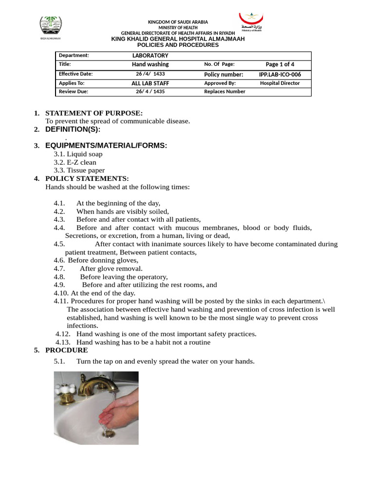 006-Hand washing | PDF | Hand Washing | Clinical Medicine