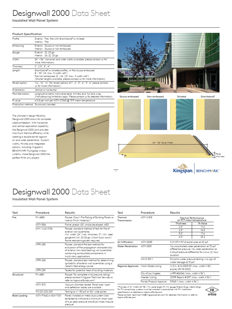 Kingspan Benchmark Designwall2000 dw2000 Product Data Sheet en | PDF ...