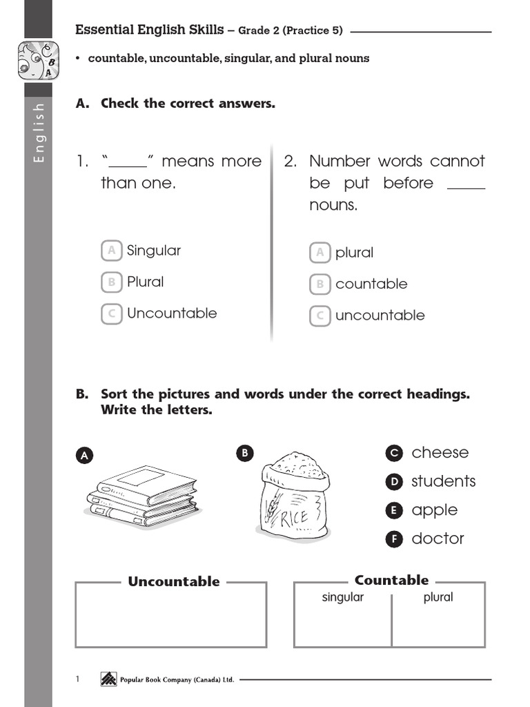 EssentialSkills Eng G2 P5 | PDF | Plural | Noun