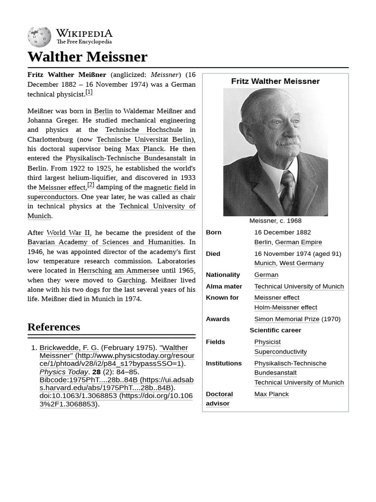 Walther_Meissner | PDF | Cryogenics | Quantum Phases