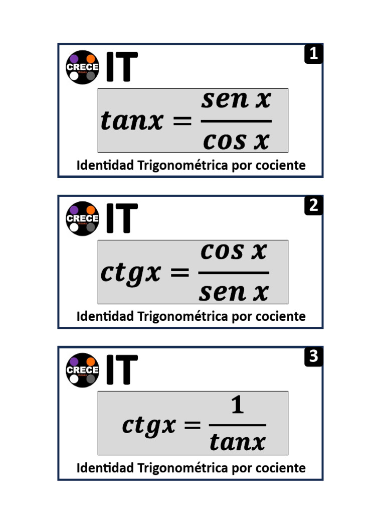 Ident Trig Crece Formulas | PDF