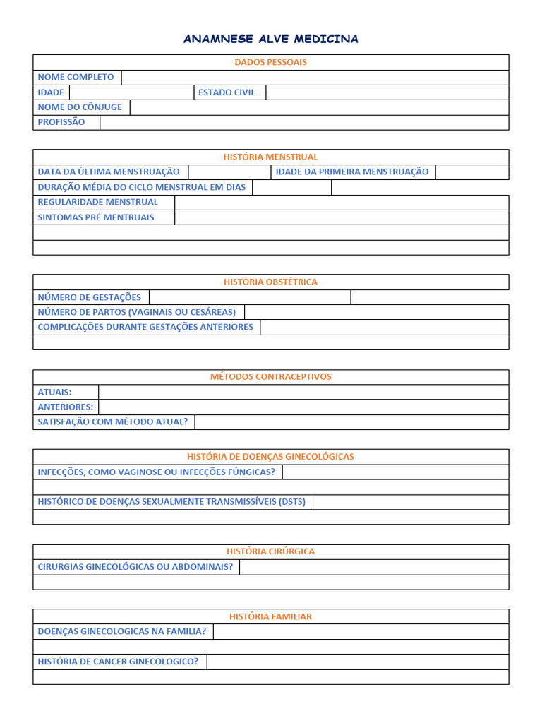Ficha de Anamnese | PDF