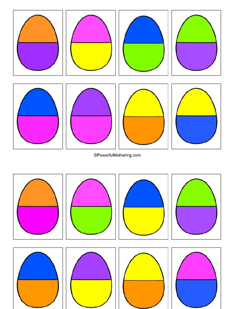 Plastic Egg Color Matching Cards | PDF