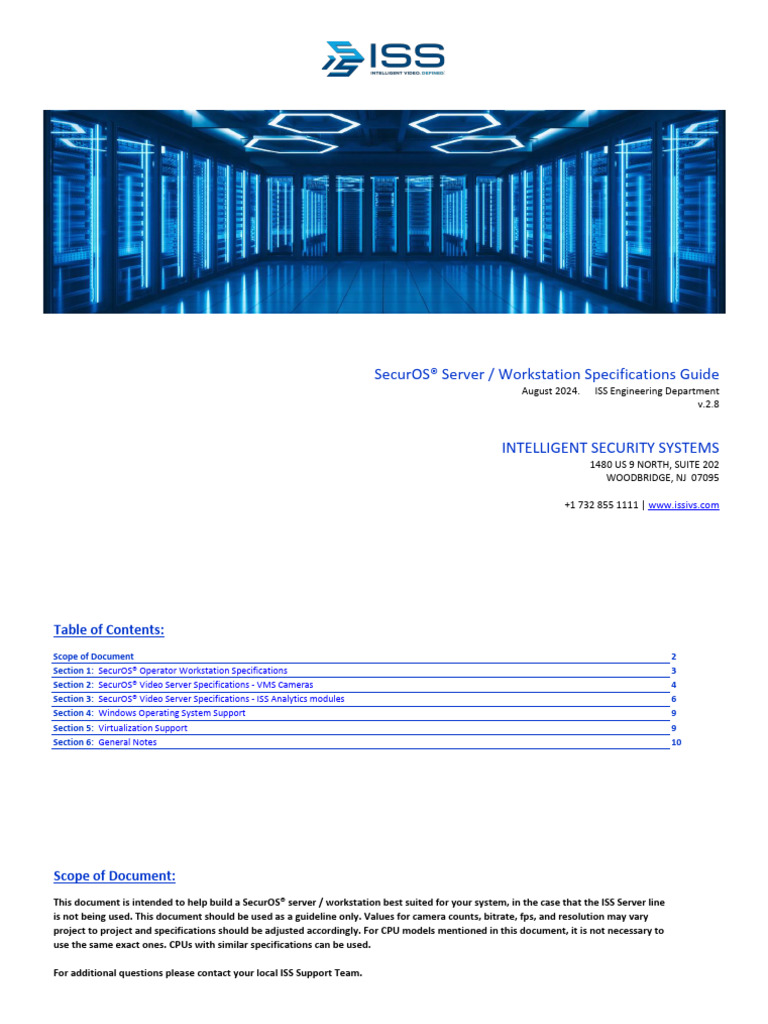 SecurOS System Specs v.2.8 | PDF | Virtual Machine | Computer Engineering