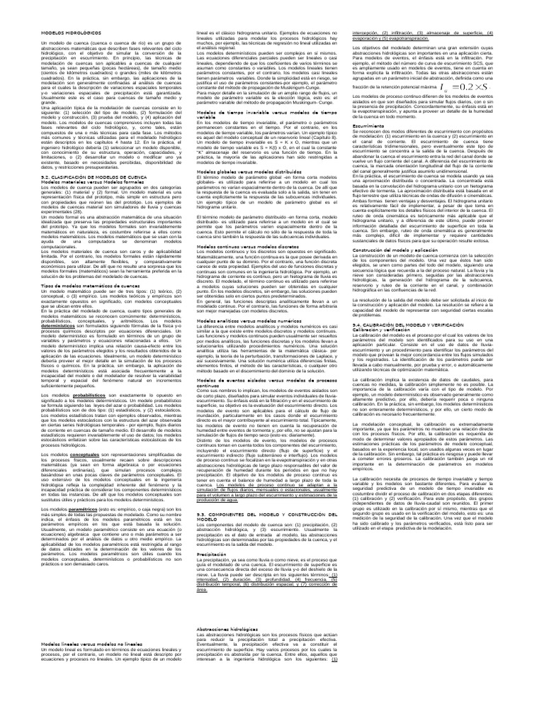 MODELOS HIDROLÓGICOS L5 | PDF | Ecuaciones | Probabilidad