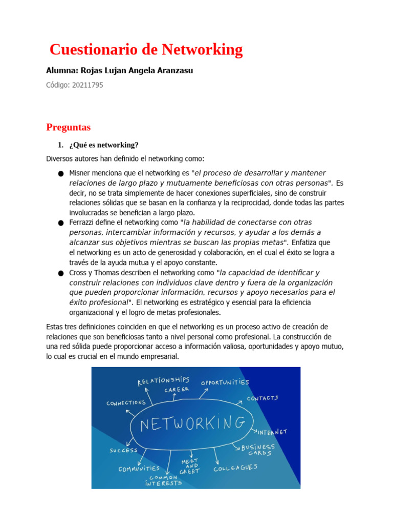 Cuestionario Networking | PDF
