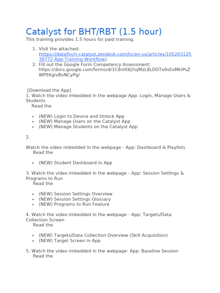 TRAINING Catalyst For BHT | PDF