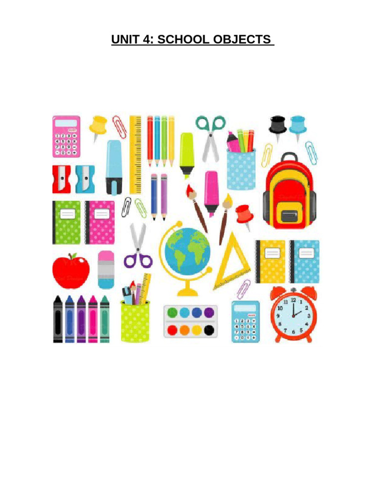 Actividades de Objetos Escolares para Niños | PDF
