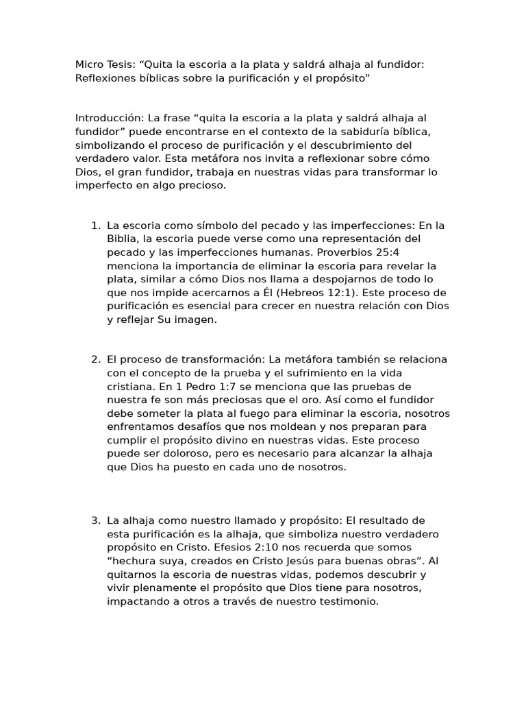 Escoria y Purificación en la Biblia | PDF | Biblia | Cristo (título)