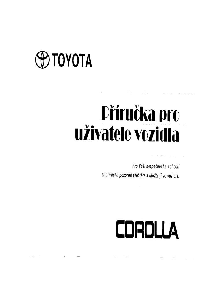 Corolla E11 Manual CZ | PDF