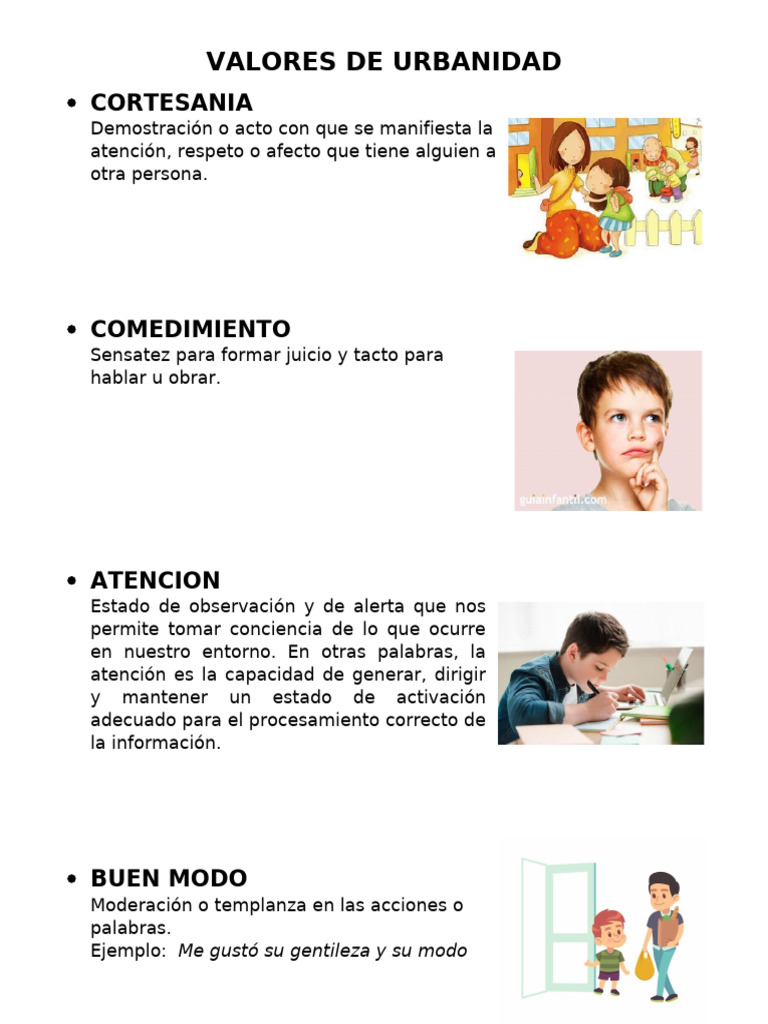 Valores y Reglas de Urbanidad | PDF