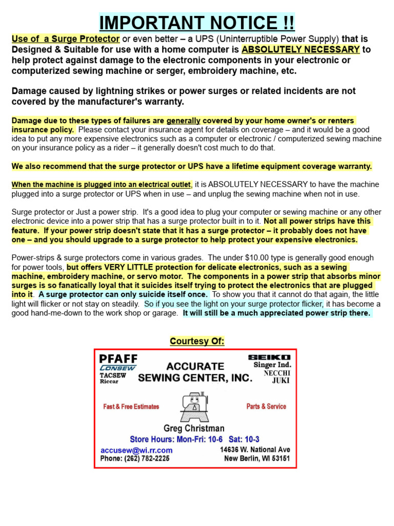 SURGE PROTECTOR and UPS NOTICE | PDF