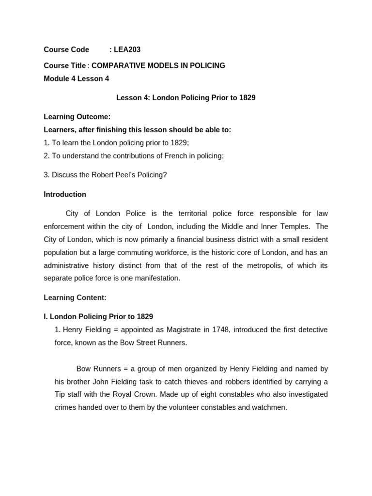 Comparative Policing System | PDF | Police | Crime & Violence