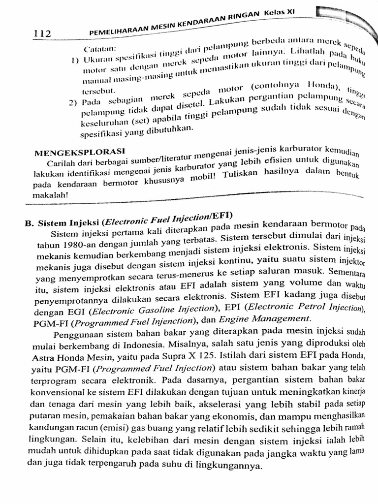 Sistem Injeksi (EFI) | PDF