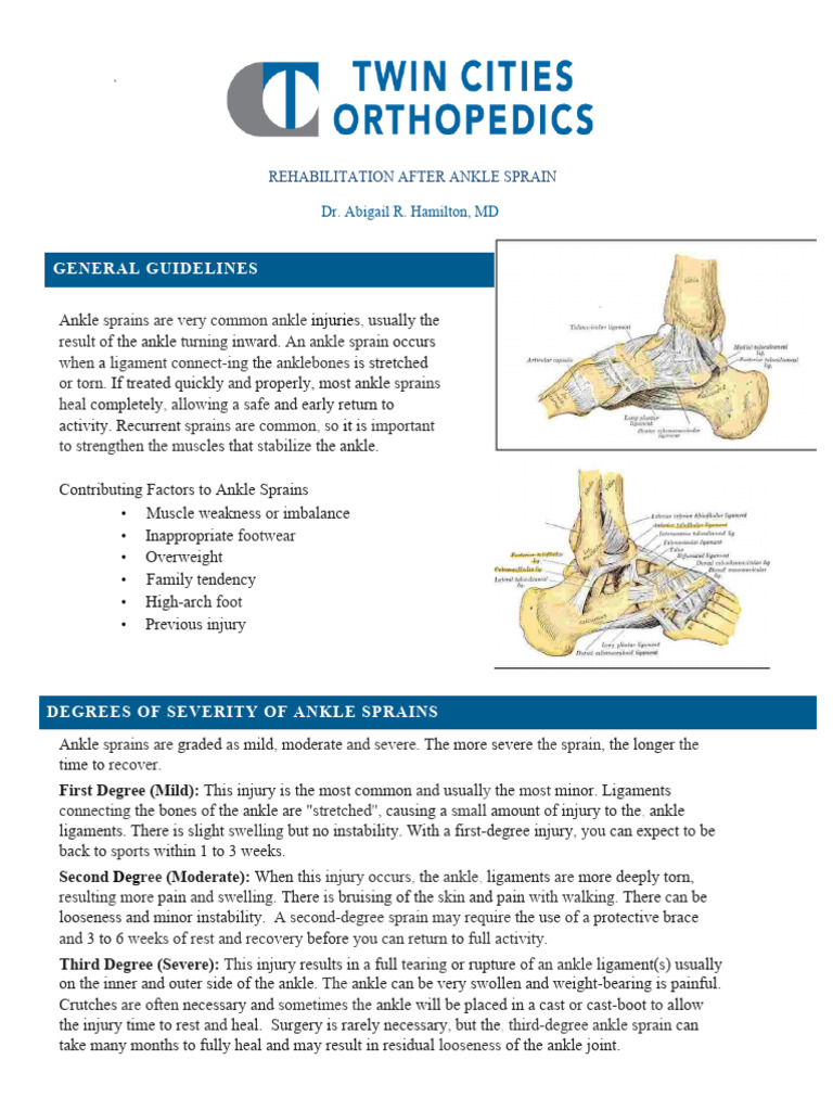 Ankle-Sprain-Rehab-1 | PDF | Musculoskeletal System | Injury