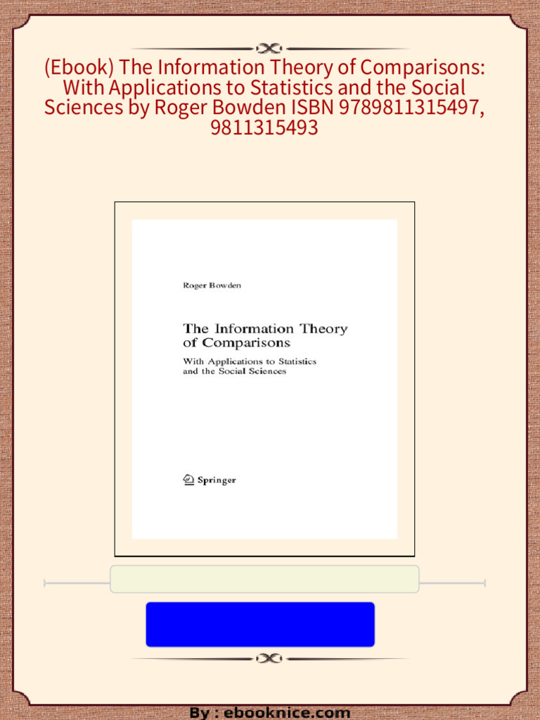 (Ebook) The Information Theory of Comparisons: With Applications to ... (Ebook) The Information Theory of Comparisons: With Applications to ...