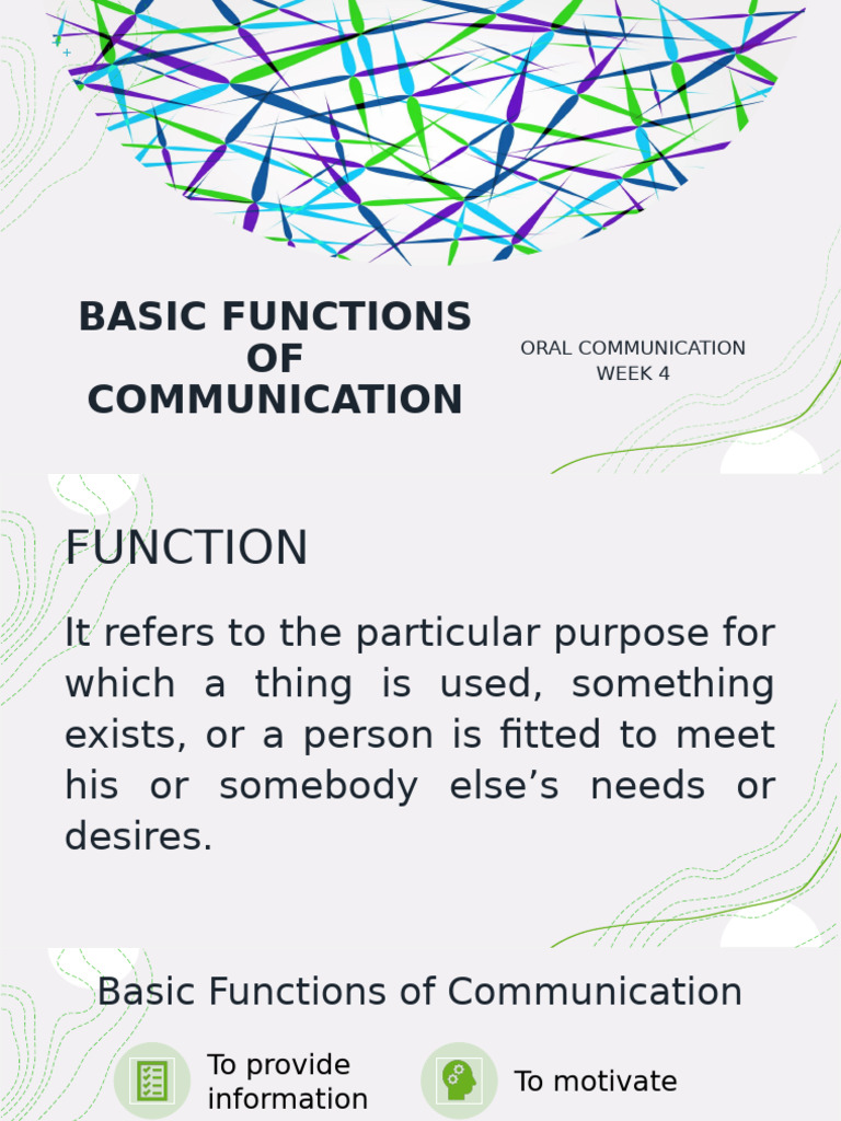 Basic Functions of Communication | PDF | Communication | Information