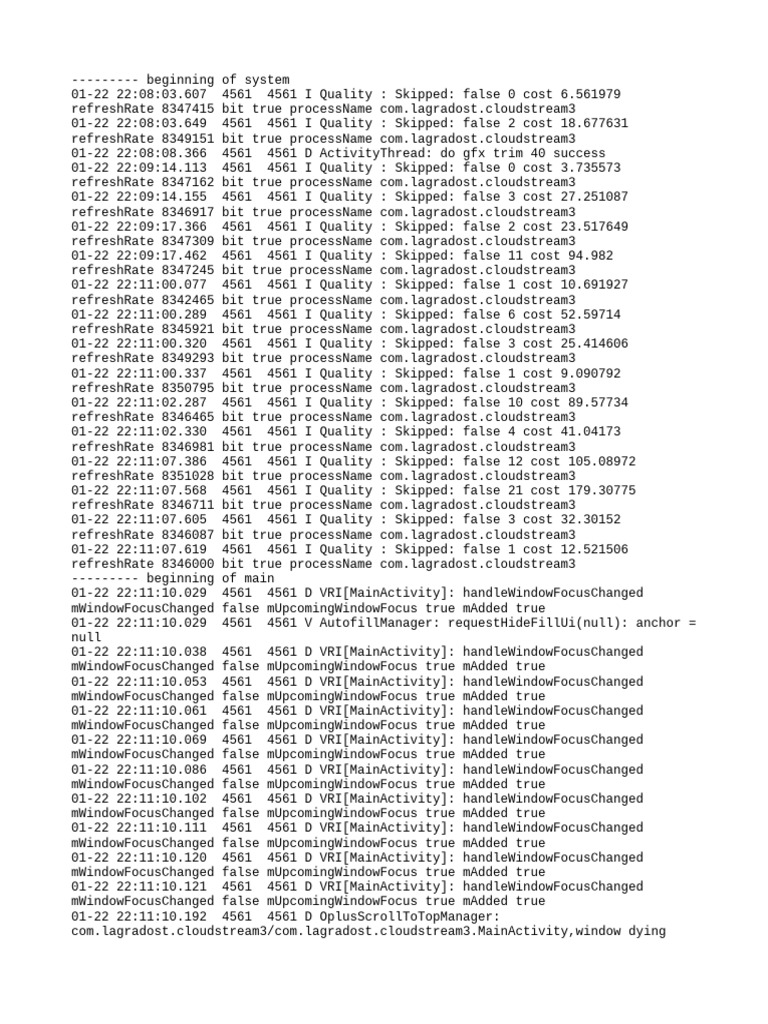 logcat_2025_01_22_22_12 | PDF | Computing | Software