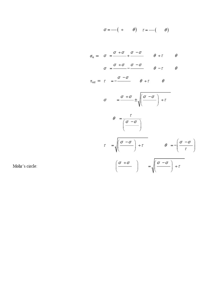 Chapter 9 Formula Sheet | PDF | Deformation (Mechanics) | Mechanical ...