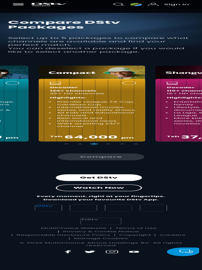 Compare DSTV Packages and Channels DSTV Tanzania | PDF